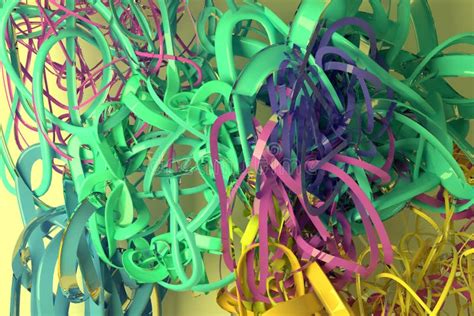 Cgi Composition Bunch Of Messy String Geometric For Design Texture Background Colorful 3d