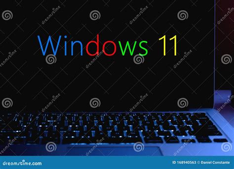 computer with the microsoft windows 11 logo operating system of the