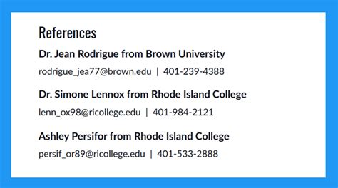 Examples Of Resume References