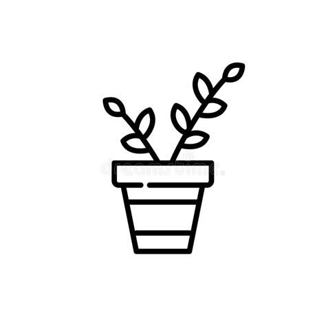 Ficus Plant In A Flower Pot Home Interior Decoration Pixel Perfect Editable Stroke Line Icon