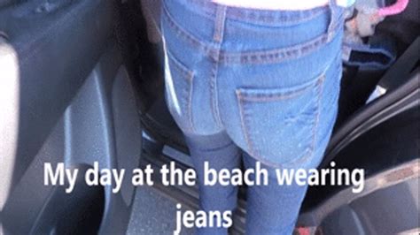 A Day At The Beach In Tight Jeans Wet Jeans Sarah Clips4sale