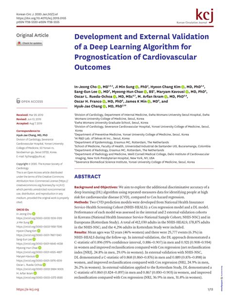 Pdf Development And External Validation Of A Deep Learning Algorithm For Prognostication Of