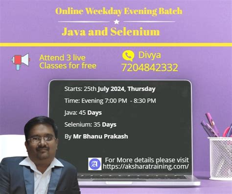 bhanu prakash on linkedin dear all we are starting new online evening weekday java batch on 25th…