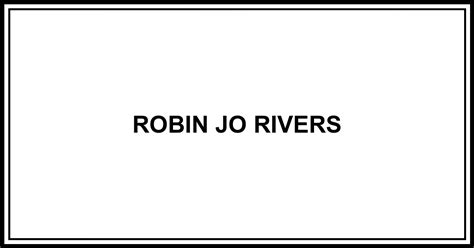 Obituary Robin Jo Rivers