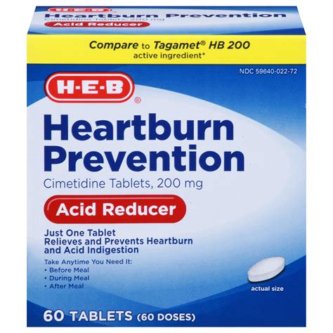 H E B Heartburn Prevention Cimetidine Tablets Shop Digestion And Nausea