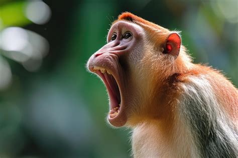 Premium Photo Expressive Proboscis Monkey In Natural Habitat