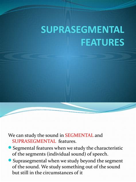 Suprasegmental Features Pdf Stress Linguistics Oral Communication