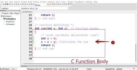 Structure Of A C Function Testingdocs
