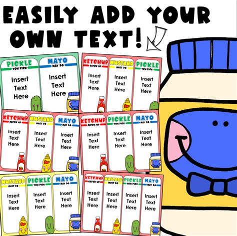 Ketchup Mustard Pickle Mayo Classroom Slides For Differentiation Made