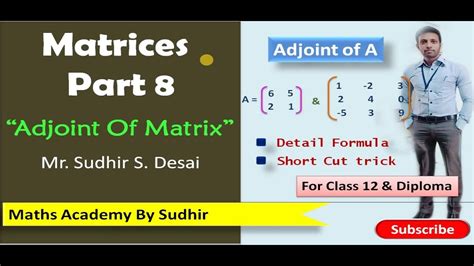 Matrix Part Adjoint Of Matrix Formula Examples Short Cut Trick For Diploma Gate Matrix
