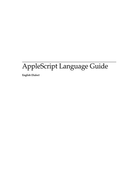 Apple Script Language Guide Pdf Scripting Language Parameter