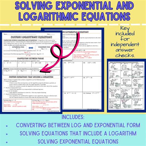 Solving Exponential And Logarithmic Equations Step By Step Practice
