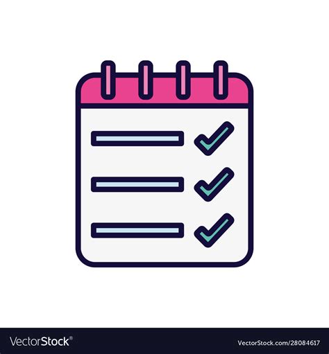List Check Mark Notepad Spiral Icon Royalty Free Vector