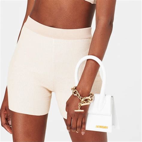 Jacquemus Le Short Arancia Ribbed Biker Shorts Women Beige Flannels