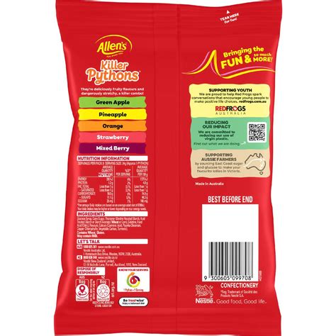 Allens Killer Python Lollies Bag 192g Woolworths