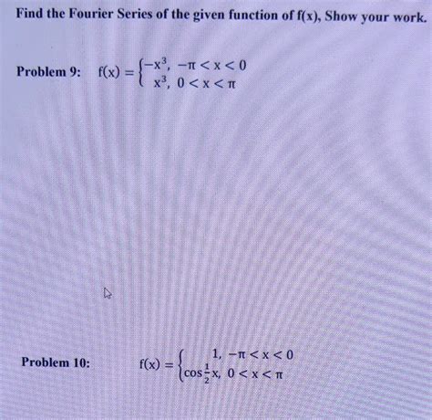 Solved Find The Fourier Series Of The Given Function Of Chegg
