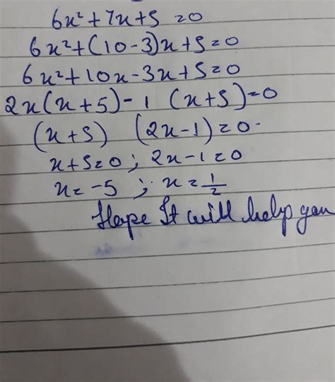 Factorise 6x 2 7x 5 Solve This Problem