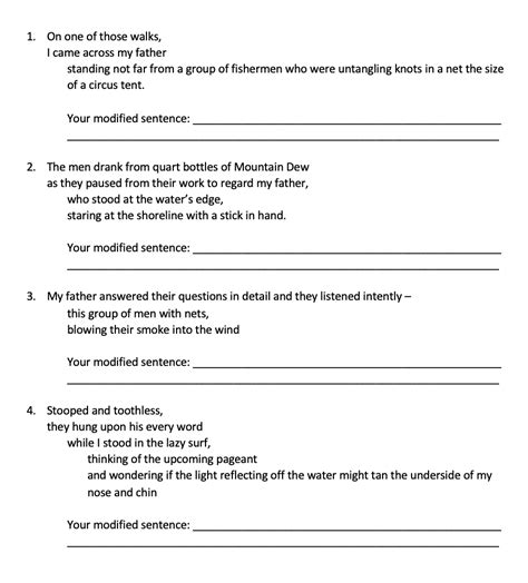 A Each Of The Numbered Sentences That Follow Is A