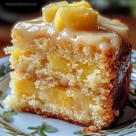 Juicy Pineapple Heaven Cake Tropical Flavor With A Citrus Glaze