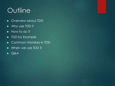 Tdd Test Driven Development Pptx