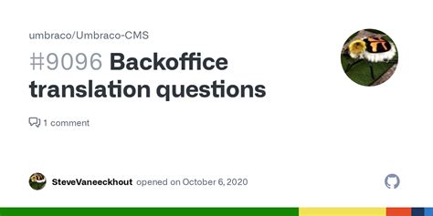 Backoffice Translation Questions · Issue 9096 · Umbracoumbraco Cms · Github