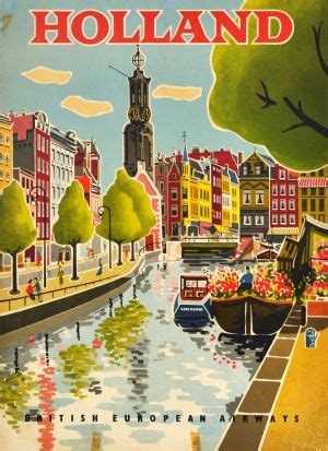 Original Vintage Posters Travel Posters Holland Bea Amsterdam Antikbar Vintage Travel