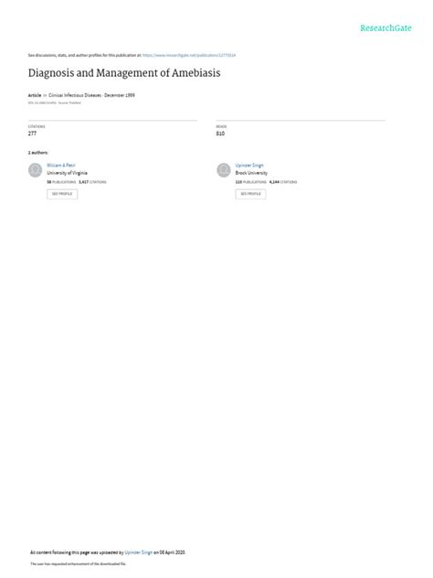 Diagnosis And Management Of Amebiasis Pdf Apoptosis Medical