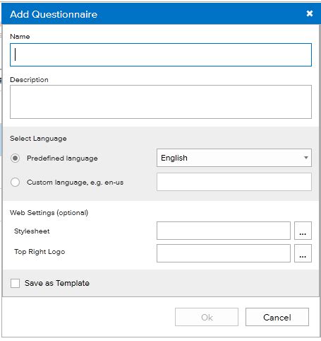 How To Create A New Questionnaire QuenchTec Support
