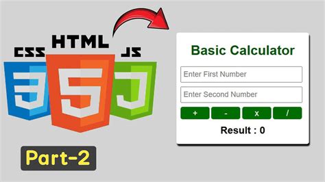 How To Make A Basic Calculator Using Html Css And Js Part 2 Youtube