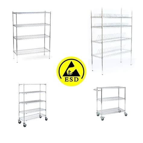 Esd Chrome Racks And Trolleys Esd Products Vodex Ltd