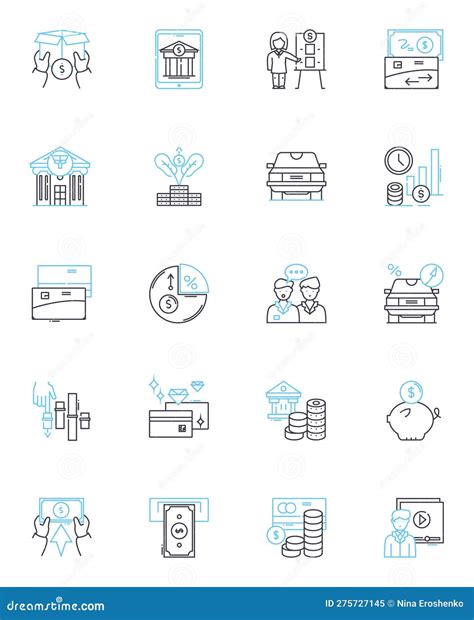 Market Research Linear Icons Set Analysis Demographics Survey Data