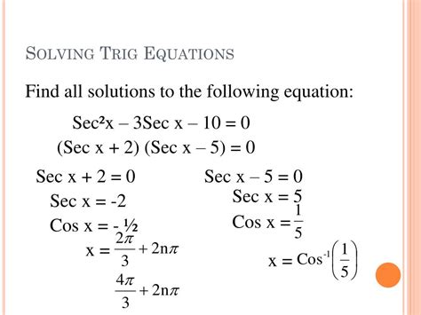 PPT 5 3 Solving Trig Equations PowerPoint Presentation Free Download ID 2978015