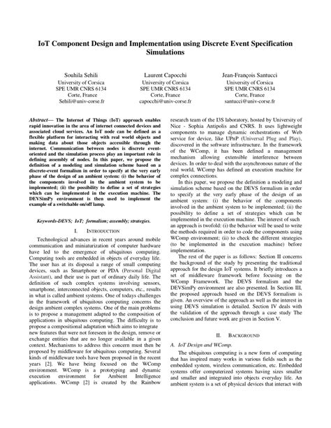 Pdf Iot Component Design And Implementation Using Discrete Event