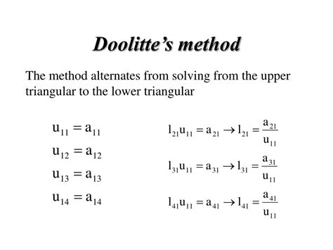 Ppt Lecture 11 Lu Decomposition Powerpoint Presentation Free