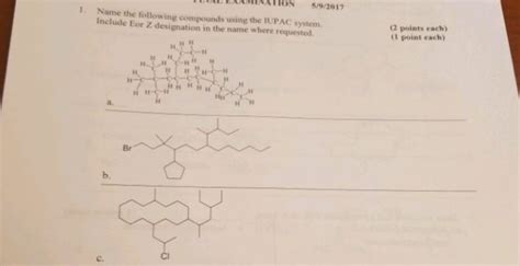 Solved Name The Following Compounds Using The IUPAC System Chegg