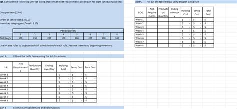 Solved Q2 Consider The Following Mrp Lot Sizing Problem