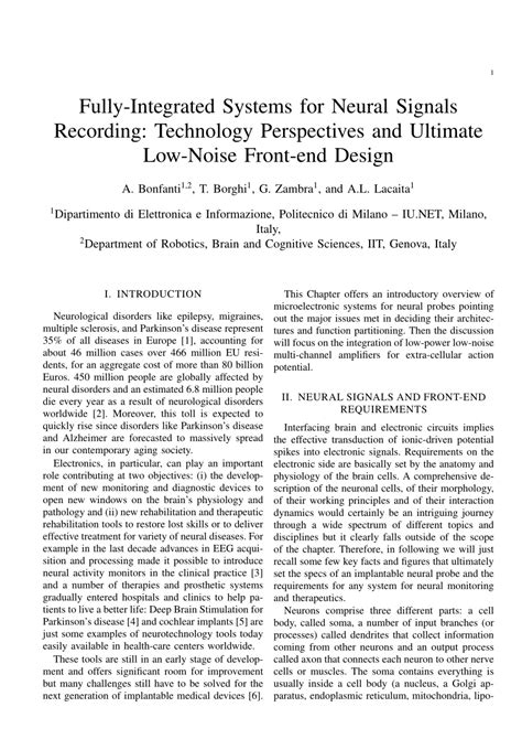 Pdf Fully Integrated Systems For Neural Signal Recording Technology