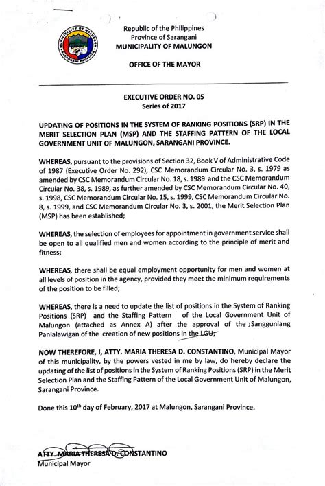 Malungon Personnel Merit Selection Plan