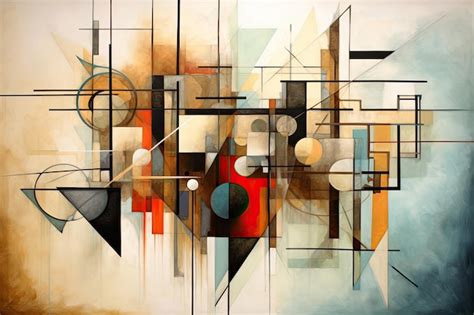 premium ai image collision of abstract symbols and geometric elements