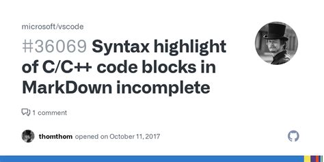 Syntax Highlight Of C C Code Blocks In Markdown Incomplete · Issue 36069 · Microsoft Vscode