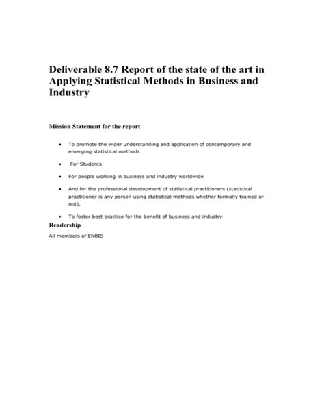 Applying Statistical Methods In Business And Industry