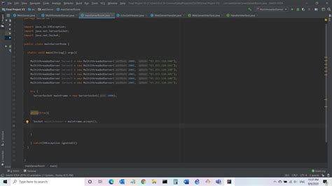 Java Multi Threading A Serverroom To Hold Multiple Whiletrue Looped Servers Stack Overflow
