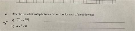 Solved Describe The Relationship Between The Vectors For Chegg