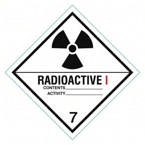 Class 7 Radioactive 1 Materials 4 X 4 Vinyl Labels Roll Of 250 Pcs 8w352 Intratrade