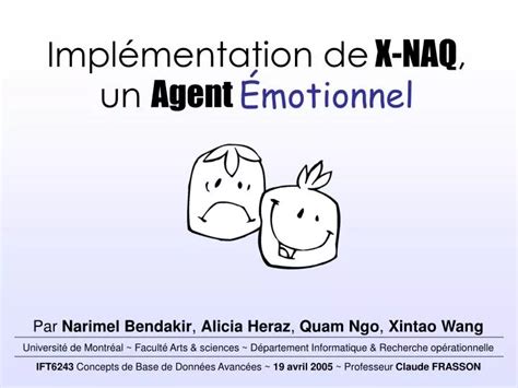 PPT Implémentation de X NAQ un Agent Émotionnel PowerPoint