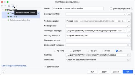 run debug configurations aqua documentation