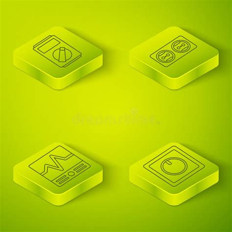 Set Isometric Electrical Outlet Electrical Measuring Instruments