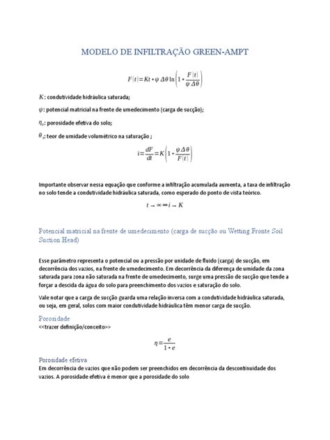Green Ampt Infiltração Pdf