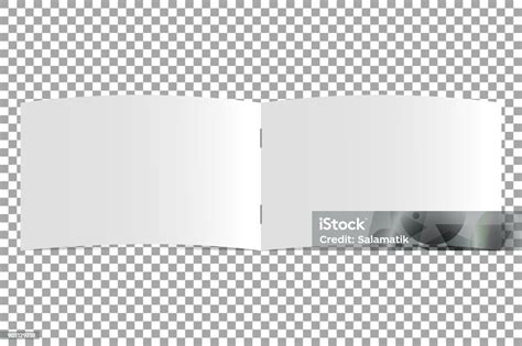 투명 한 배경에 오픈 빈 잡지 템플릿입니다 수평 카탈로그 책입니다 이랑 책자입니다 벡터 일러스트 레이 션 모형에 대한 스톡 벡터 아트 및 기타 이미지 Istock
