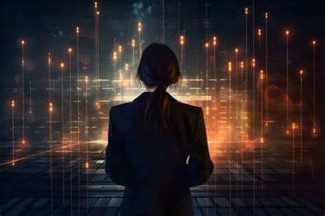 Premium Ai Image Businesswoman Looking At Hologram Business Graphics